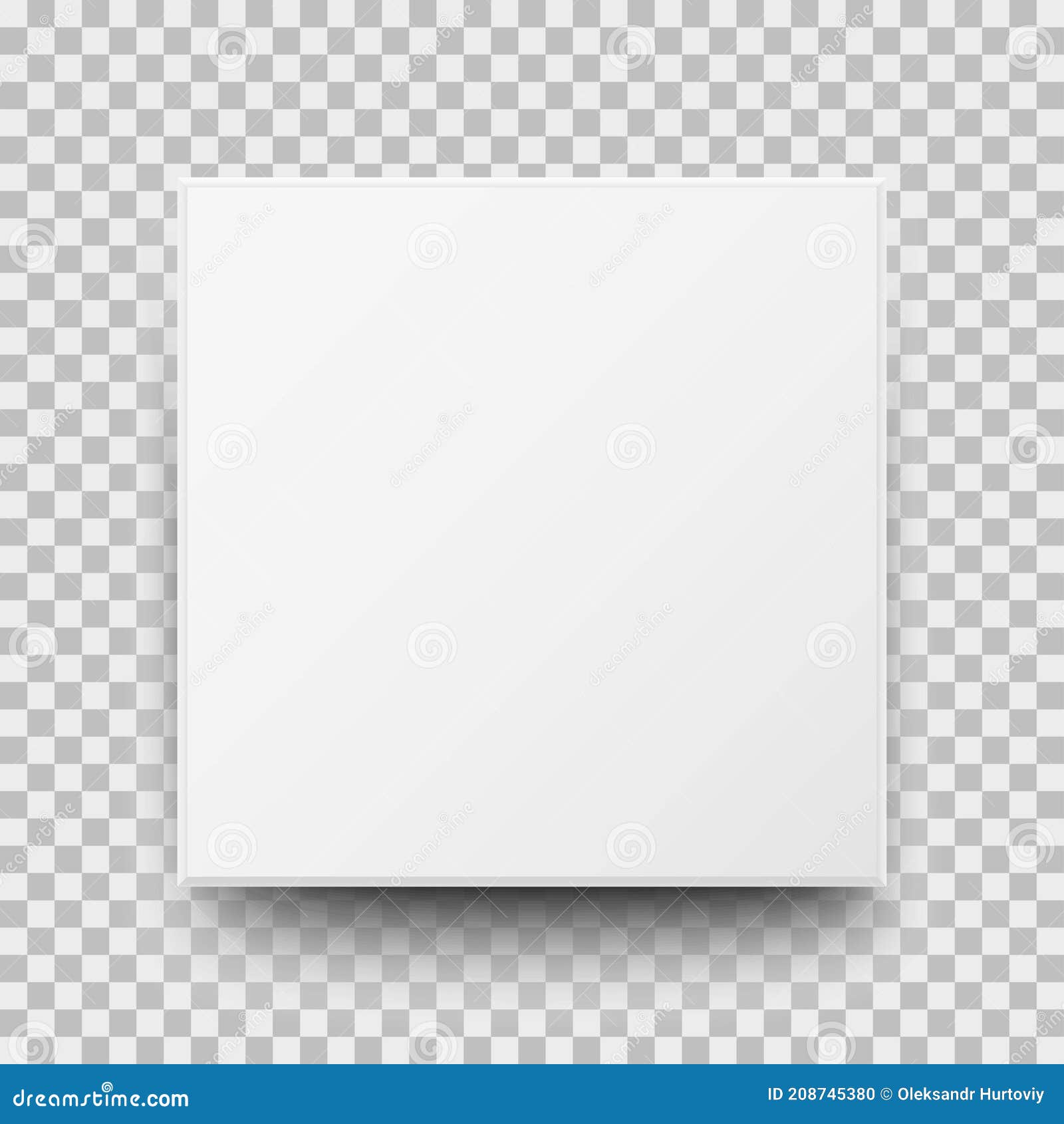 Realistic White Box with Shadow on Transparent Background. Top View ...