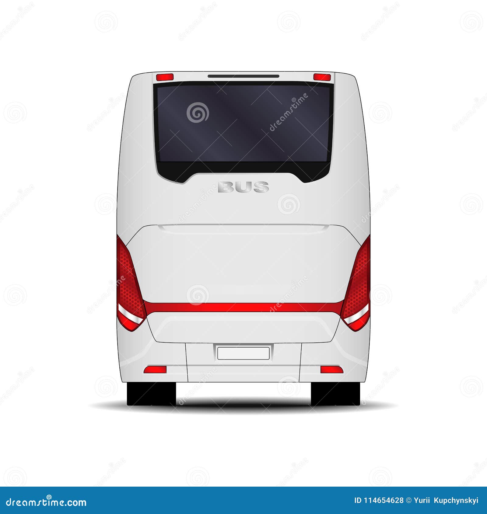 Realistic white bus stock illustration. Illustration of template ...