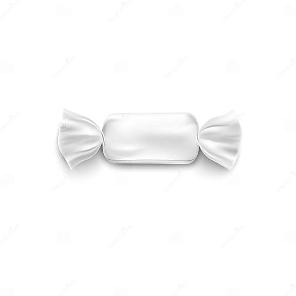 Realistic White Candy Wrapper Mockup - Rectangle Chocolate Sweets ...