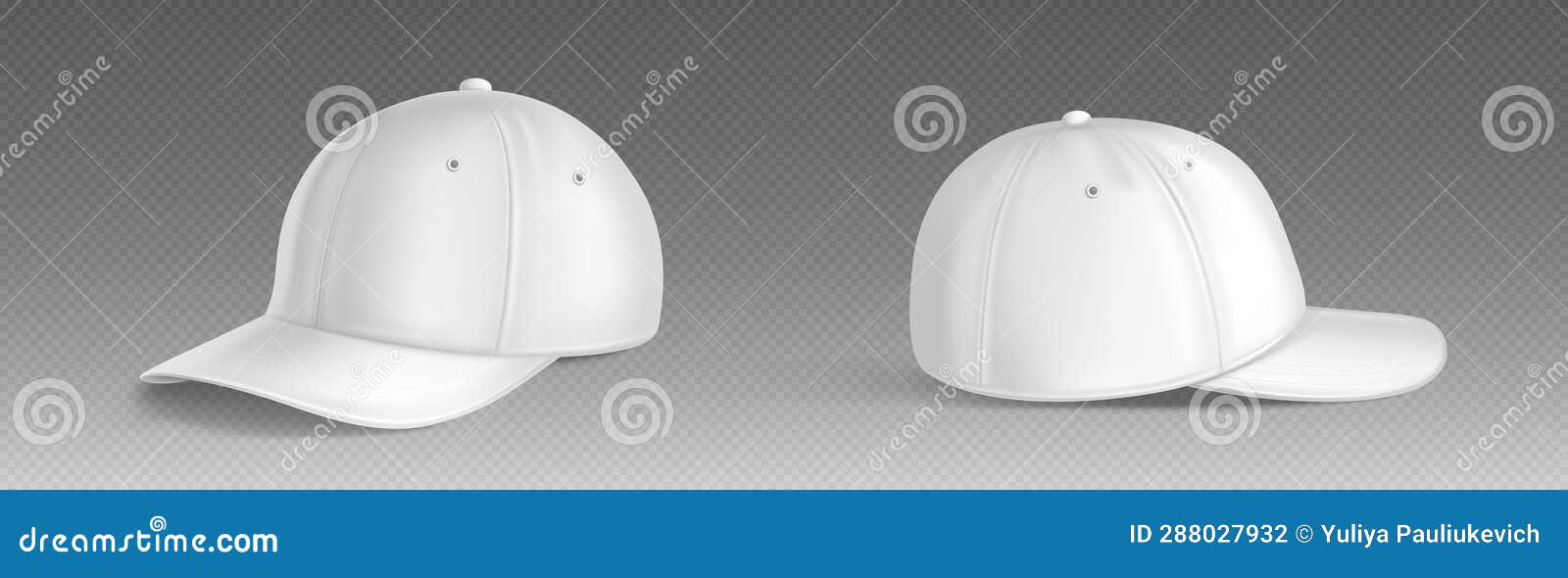 Realistic White Cap Front and Side View Stock Vector - Illustration of ...