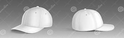 Realistic White Cap Front and Side View Stock Vector - Illustration of ...