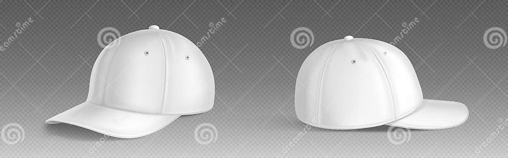 Realistic White Cap Front and Side View Stock Vector - Illustration of ...