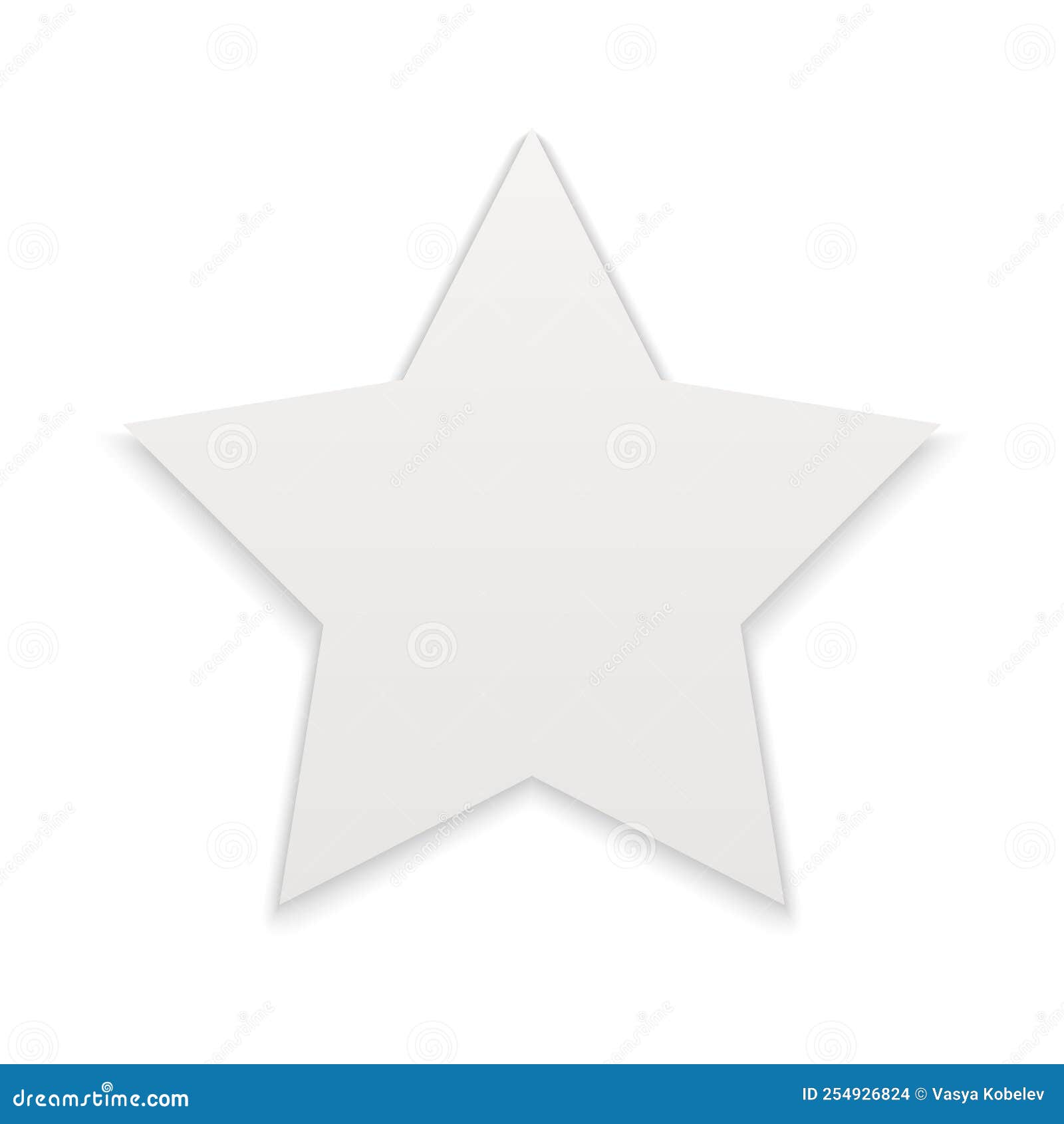 Realistic White Classic Five Pointed Star Shape Decorative Design