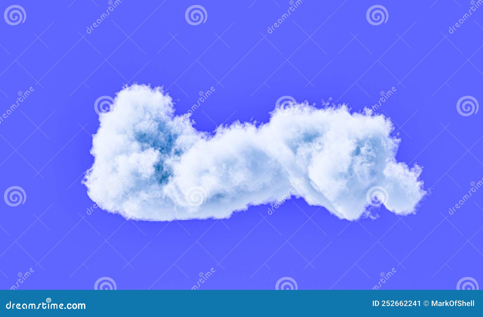 Realistic White Cloud in the Blue Sky. 3d Rendering Stock Illustration ...