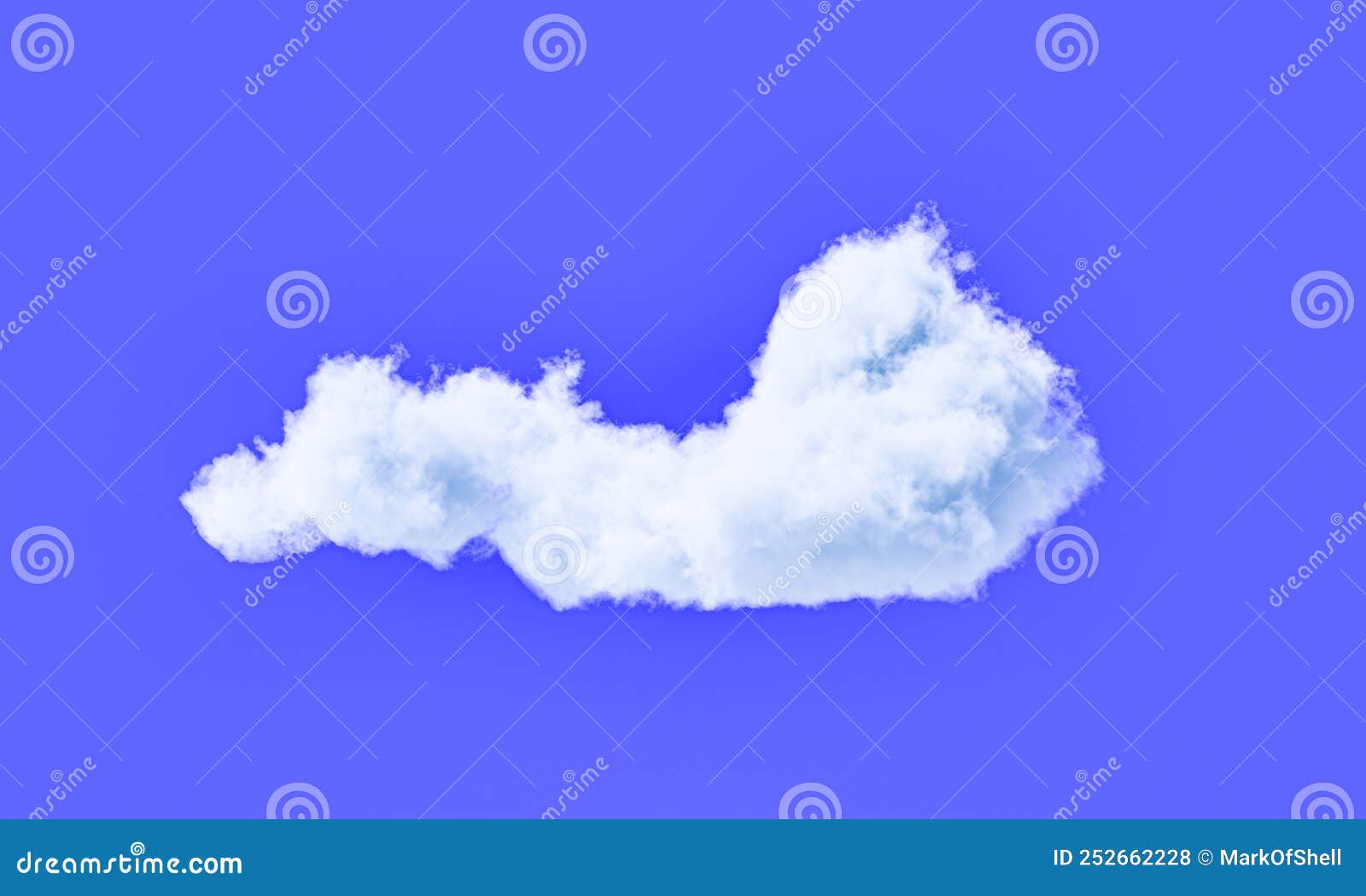 Realistic White Cloud in the Blue Sky. 3d Rendering Stock Illustration ...
