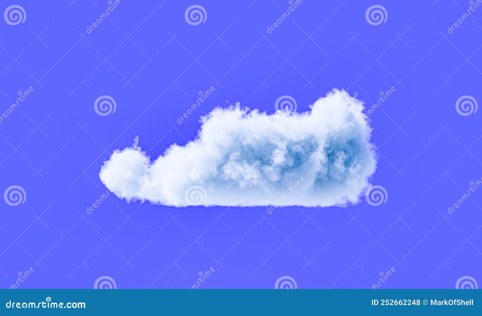 Realistic White Cloud in the Blue Sky. 3d Rendering Stock Illustration ...