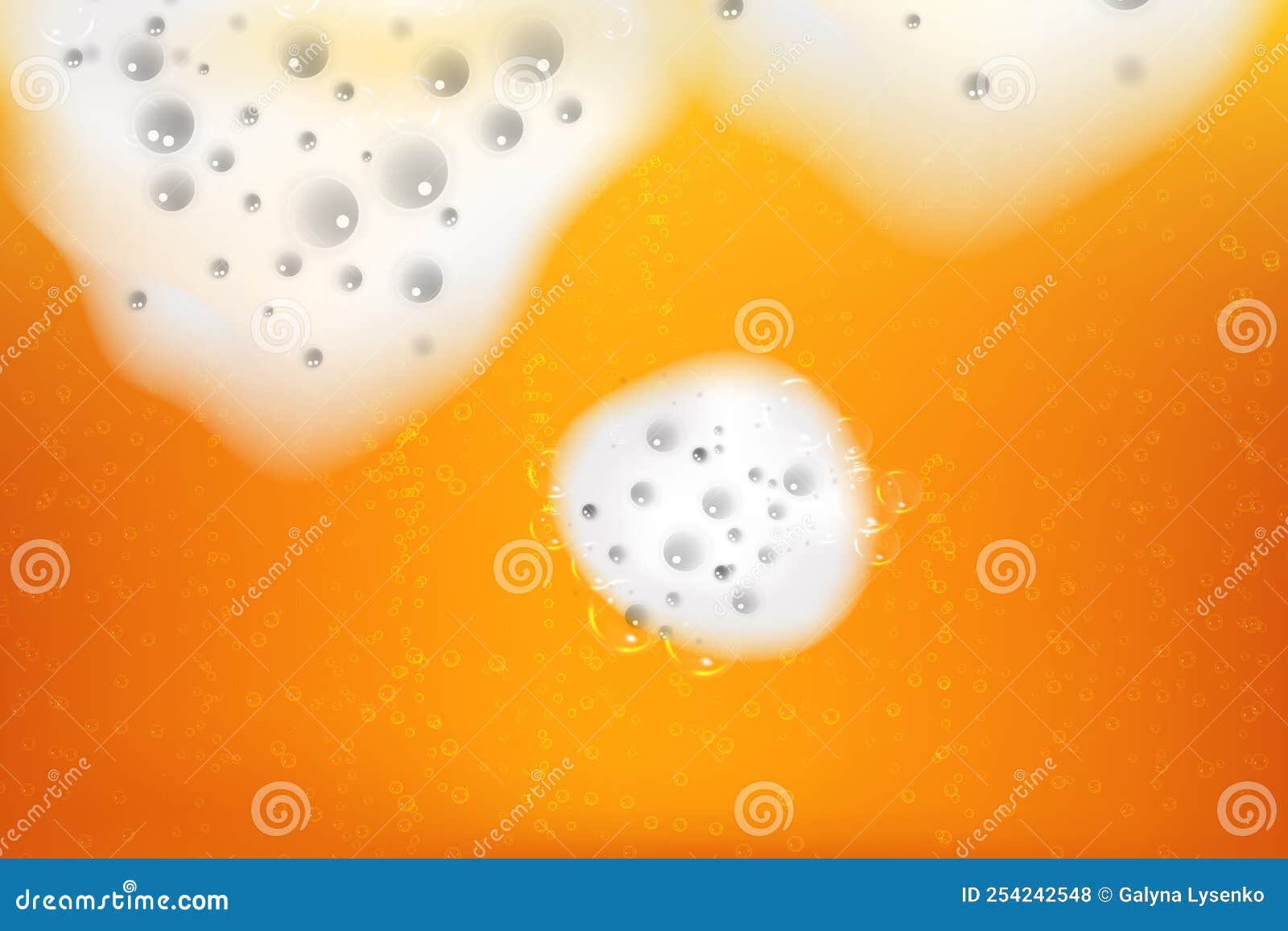 Realistic White Cold Beer Foam with Bubbles, Flowing Down a Glass ...