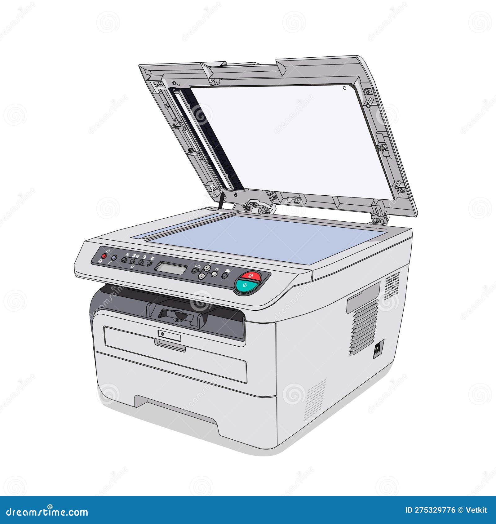 Realistic White Copier or Printing Machine Stock Vector - Illustration ...