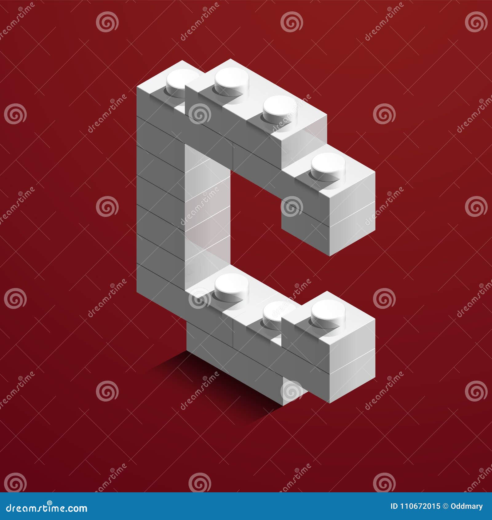 Realistic White 3d Isometric Letter C Of The Alphabet From Constructor ...