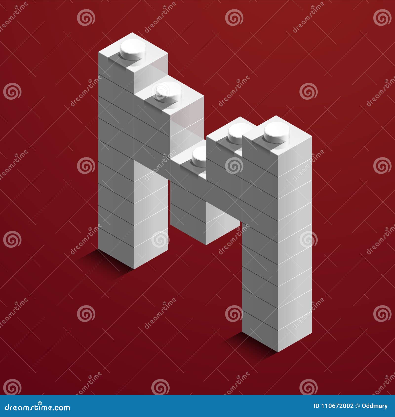 Realistic White 3d Isometric Letter M of the Alphabet from Constructor ...