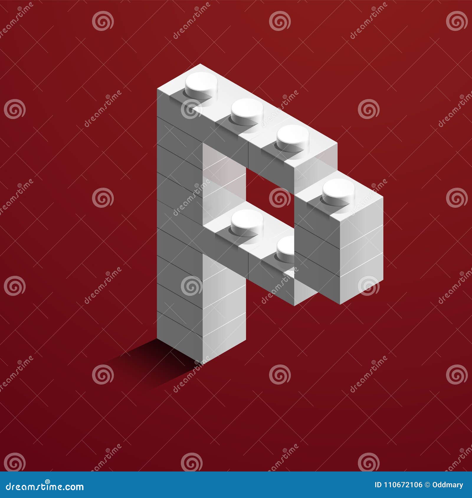 Realistic White 3d Isometric Letter P of the Alphabet from Constructor ...