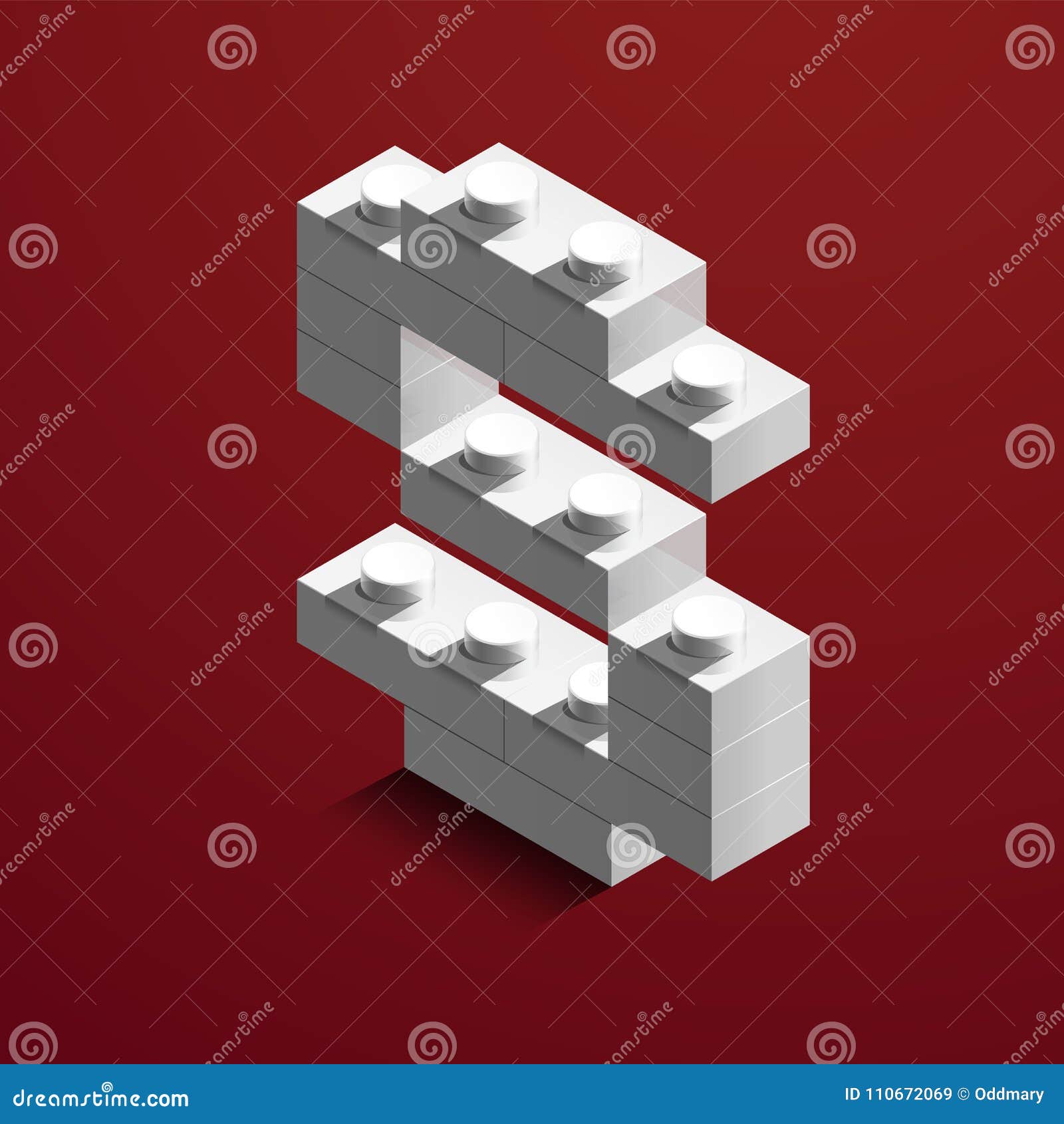 Realistic White 3d Isometric Letter S Of The Alphabet From Constructor ...