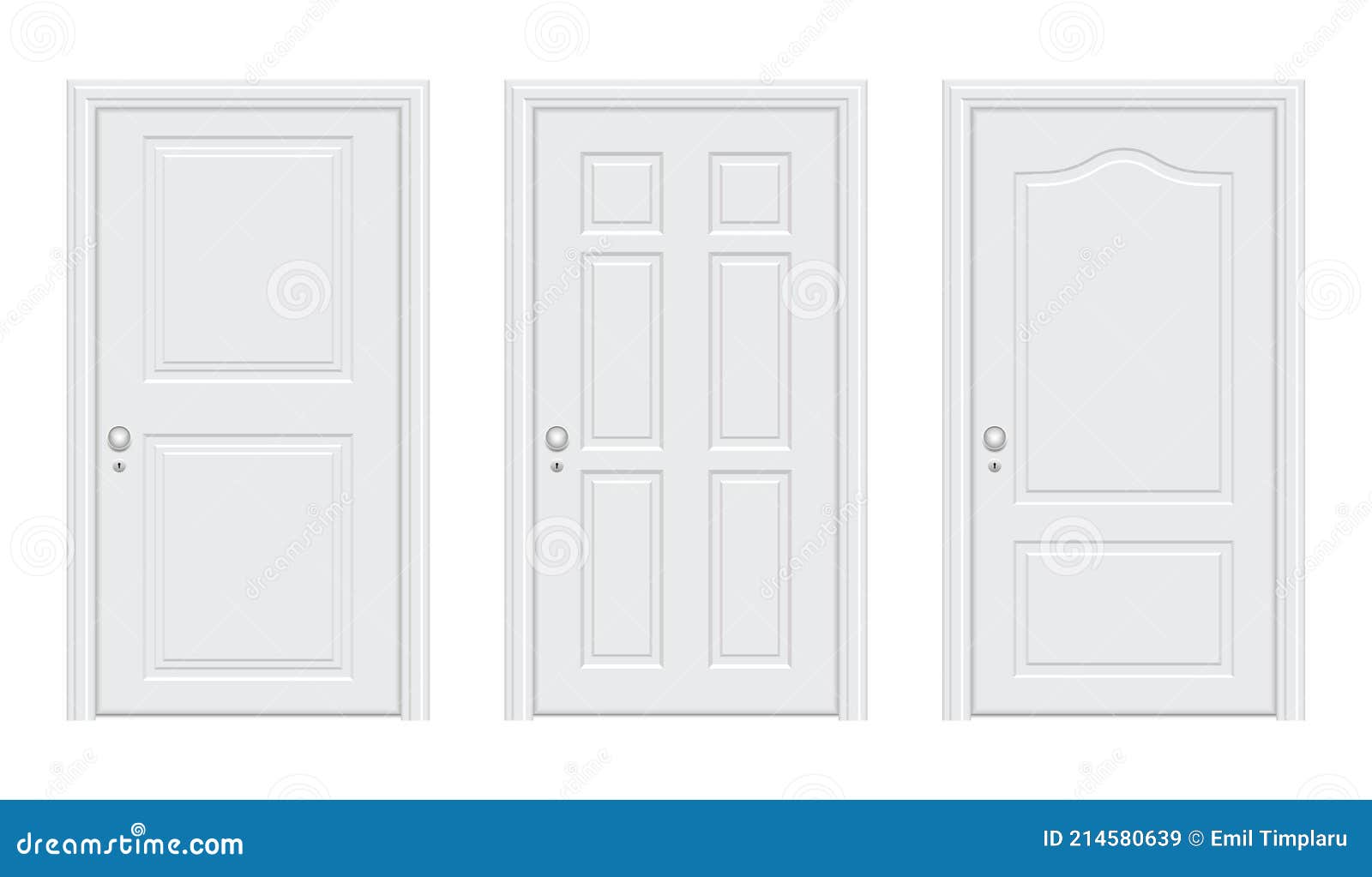 Realistic White Door Vector Design Illustration Stock Vector ...