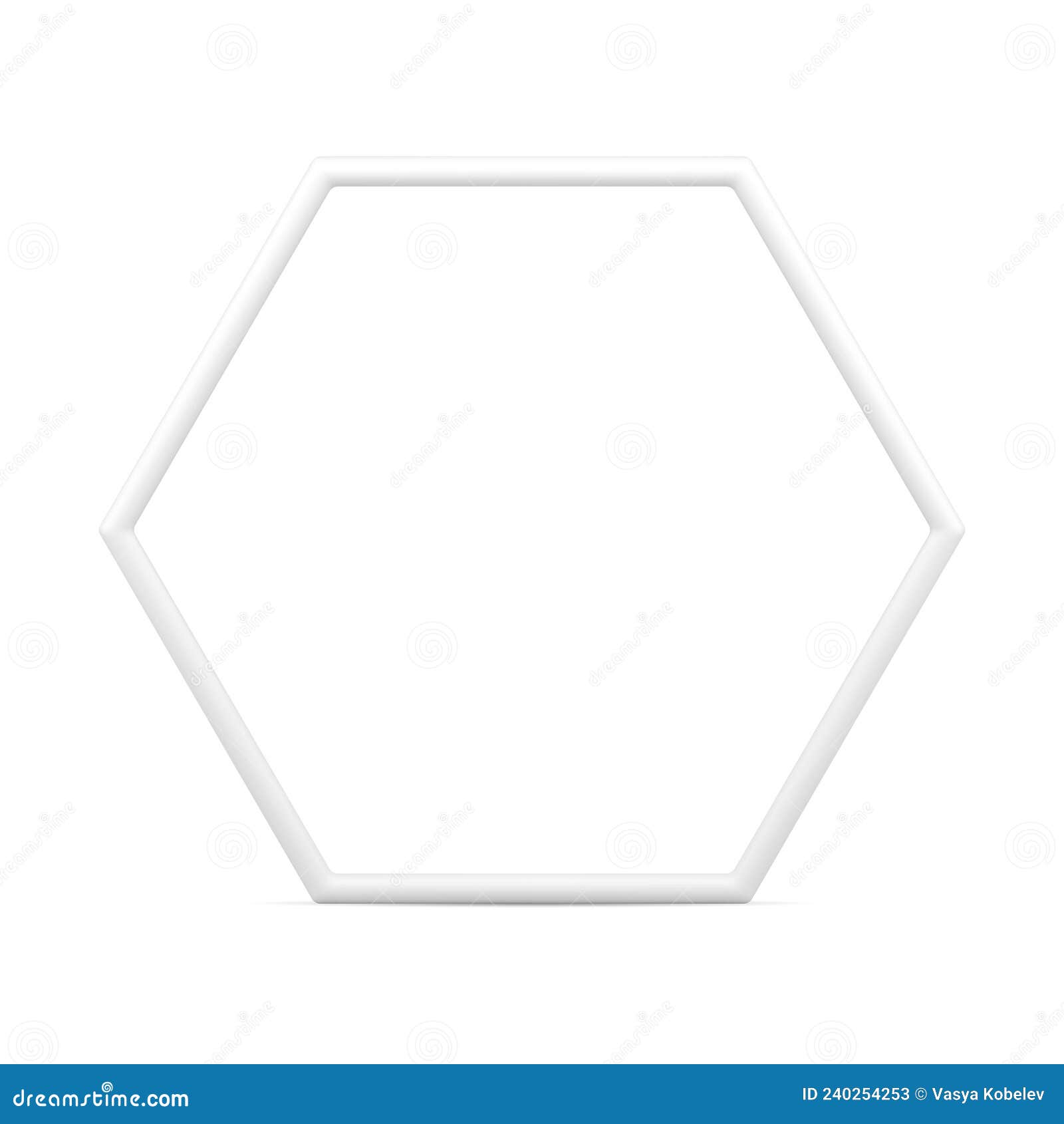 Realistic White Elegant Six Sided Decorative Metallic Frame Design 3d ...