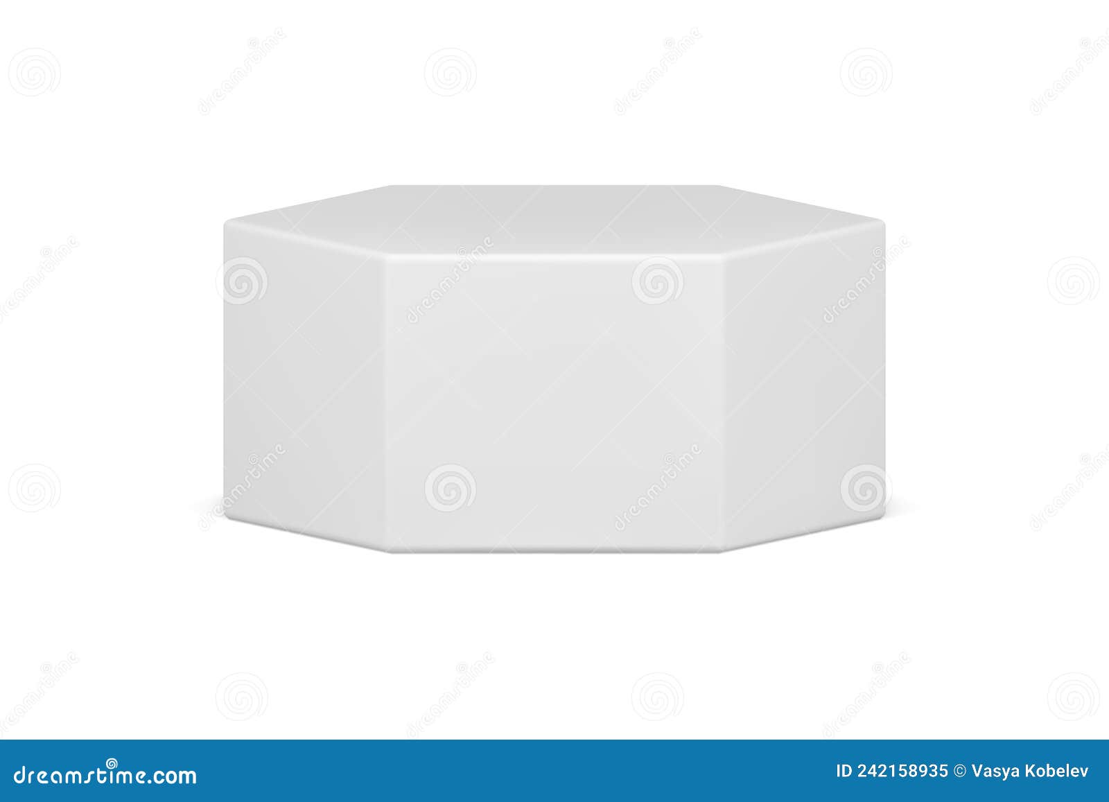 Realistic White Hexagon Stage Geometric Exhibition Display Basic ...