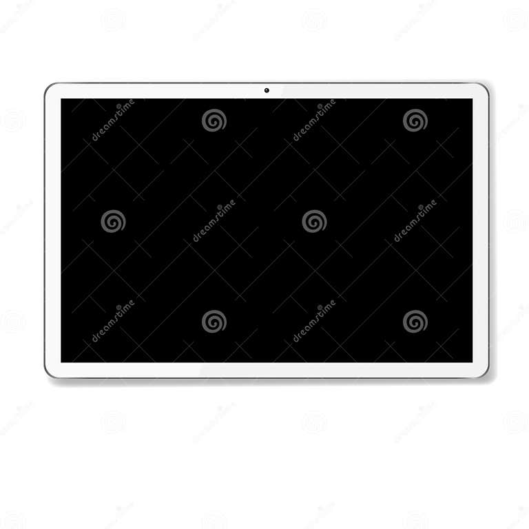 Realistic White Horizontal Vector Tablet Stock Vector - Illustration of ...