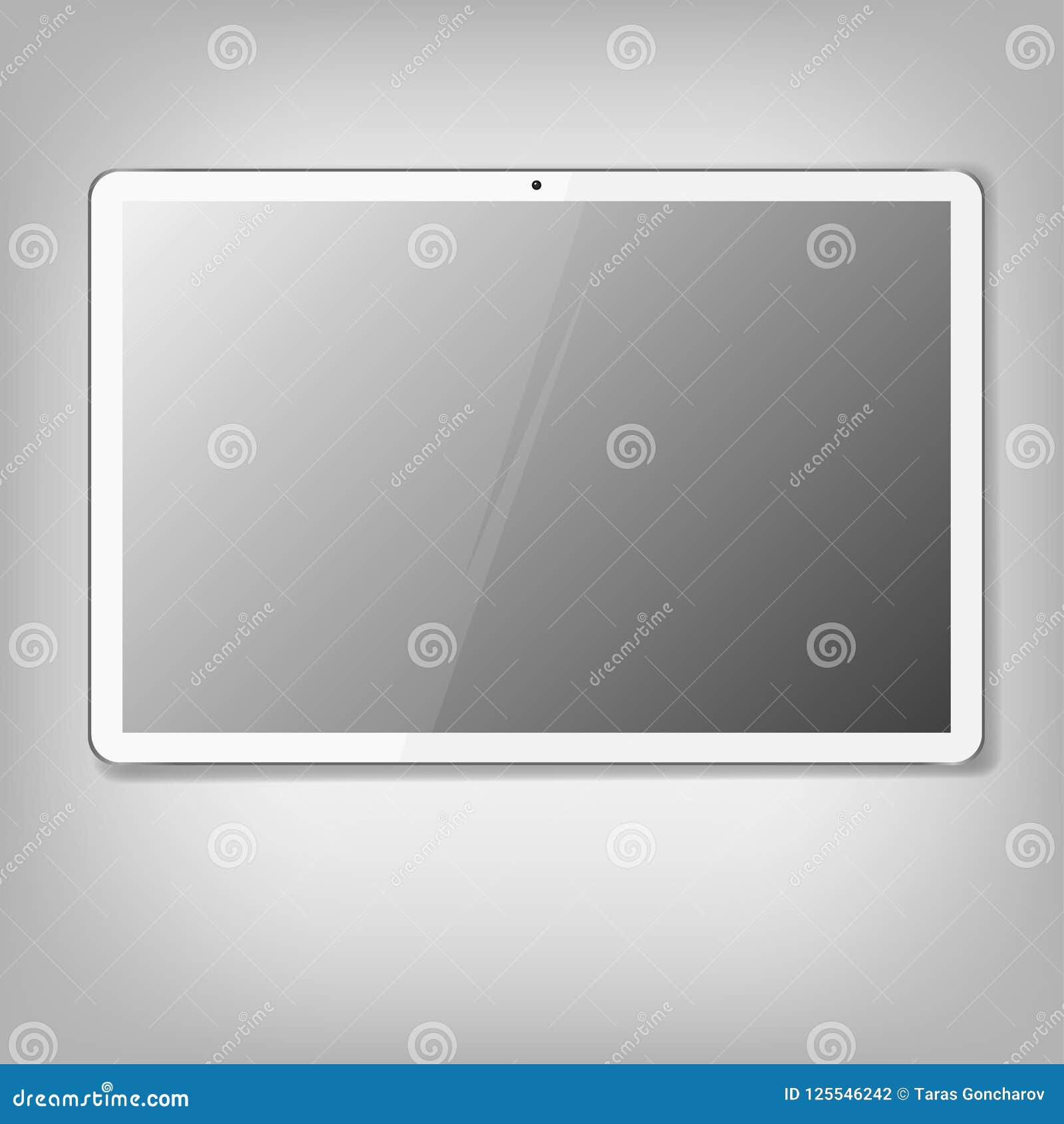 Realistic White Horizontal Vector Tablet Stock Vector - Illustration of ...