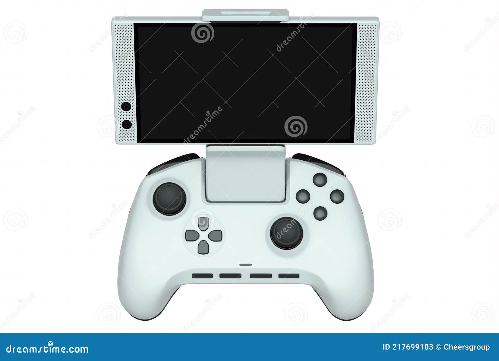 Realistic White Joystick for Playing Games on Mobile Phone on White ...