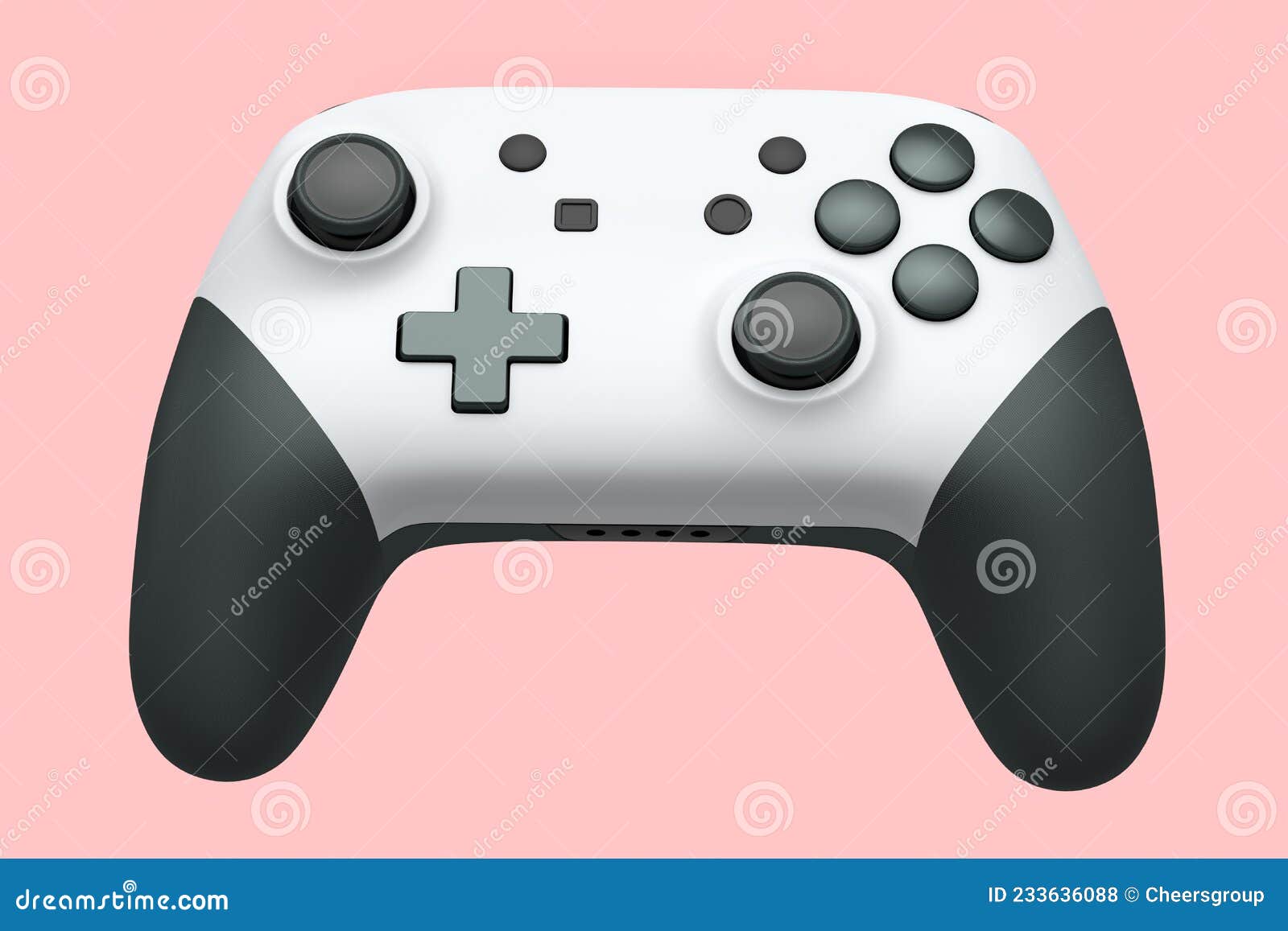 Realistic White Joystick for Video Game Controller on Pink Background ...