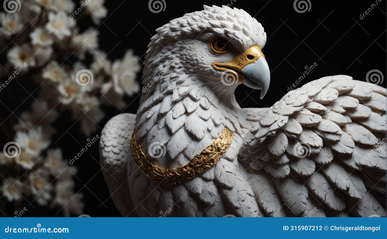 Falcon Statue On Black Background , A Myth From Egypt Royalty-Free ...