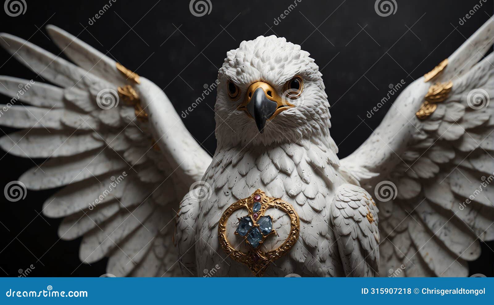 Falcon Statue On Black Background , A Myth From Egypt Royalty-Free ...