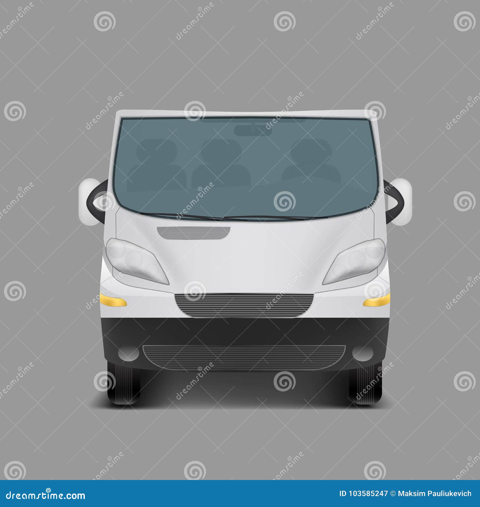 White Minivan Front, Back, Side View Cartoon Vector | CartoonDealer.com ...