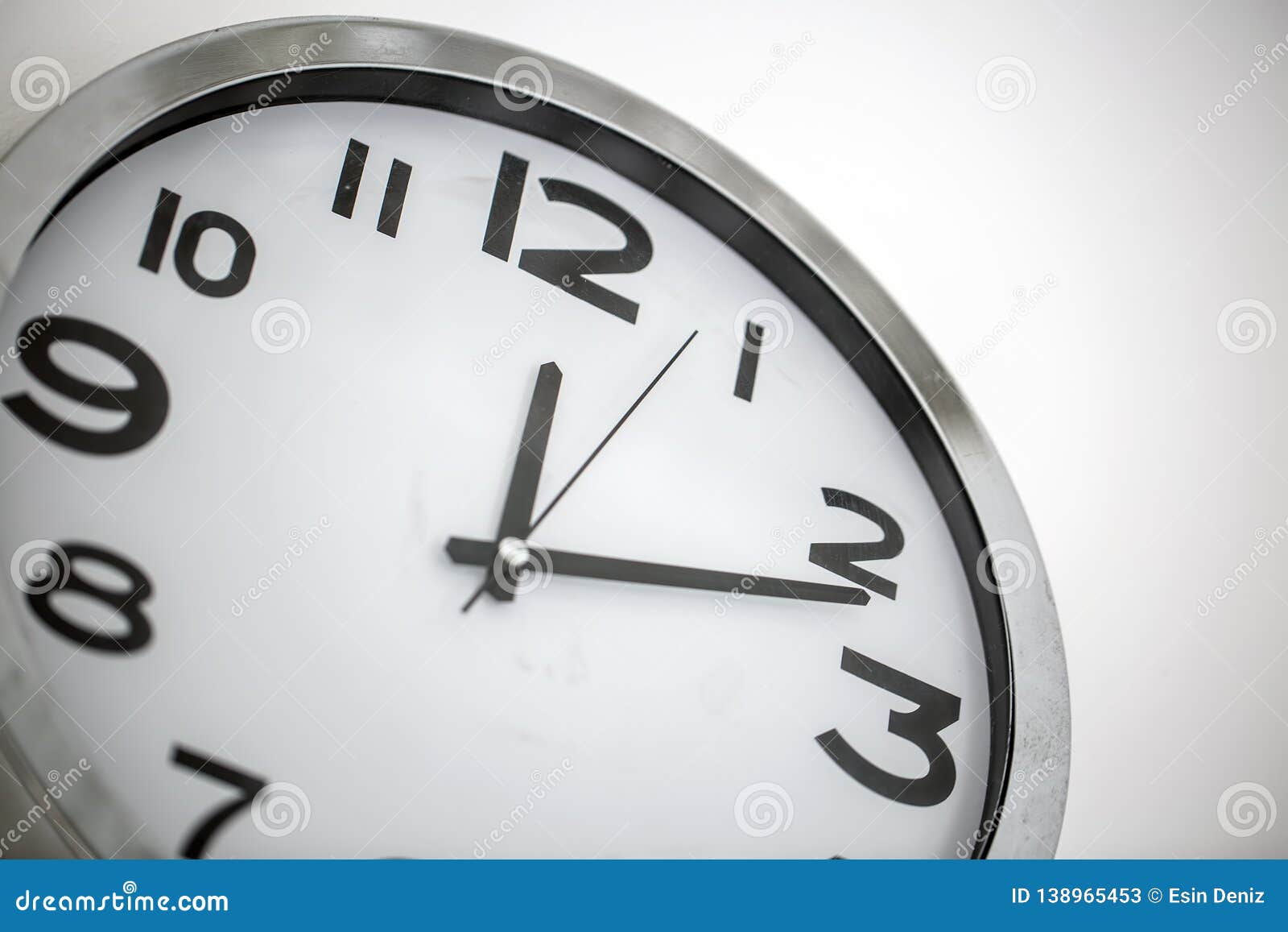 Realistic White Modern Quartz Wall Clock Background Stock Image - Image ...