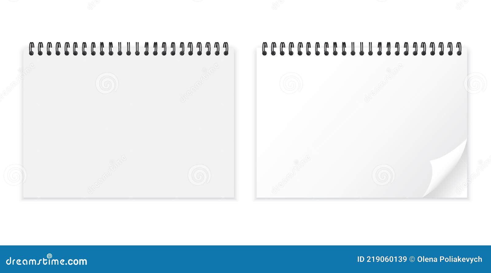 Realistic White Notepad. White Notebook Mockup Isolated. Business ...