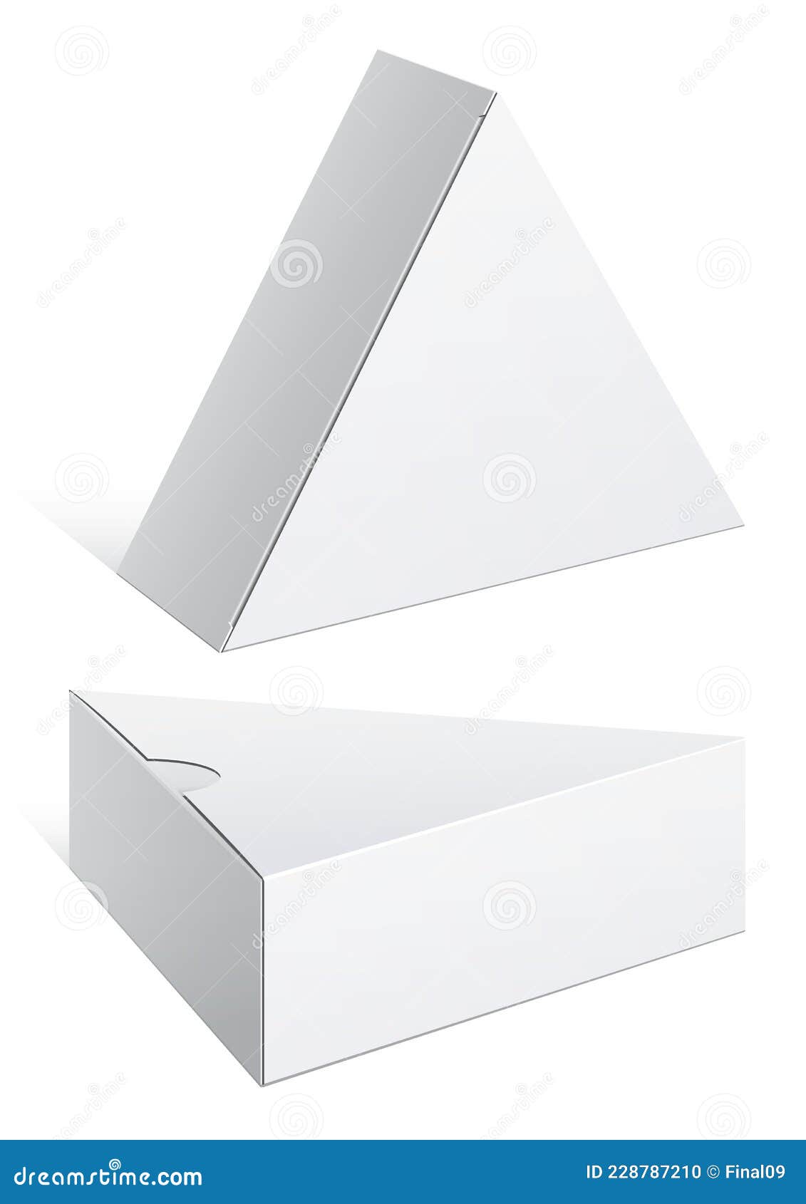 Realistic White Package Triangular Shape Box. Vector Stock Vector ...