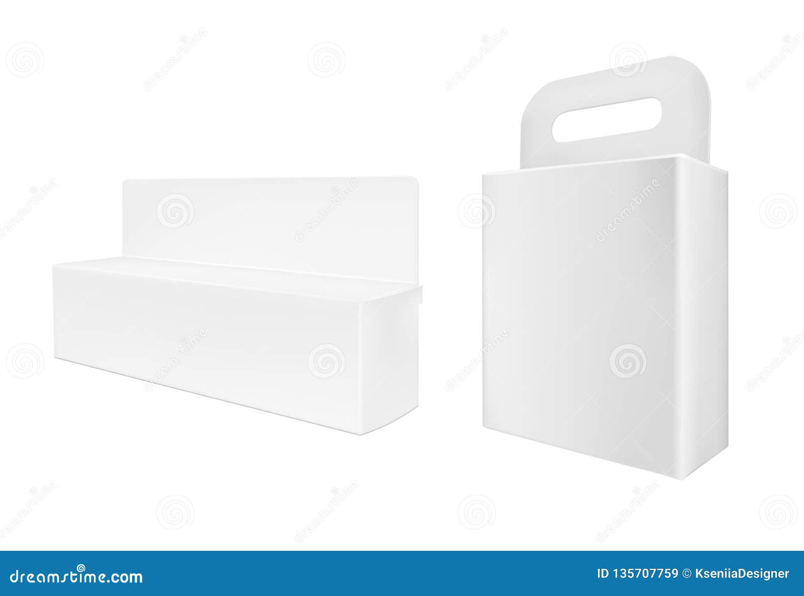 Realistic White Paper or Plastic Packaging Box with Hanging Hole Stock ...
