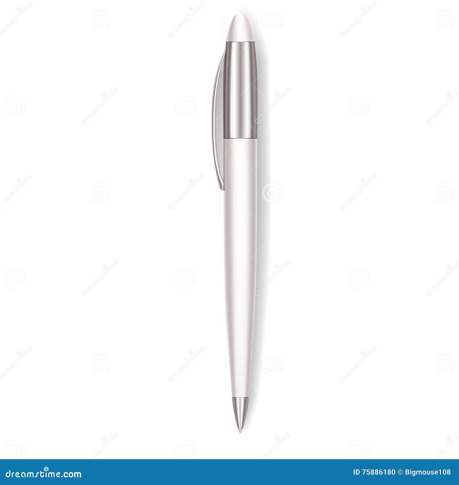 Realistic White Pen. Vector Stock Vector - Illustration of realistic ...