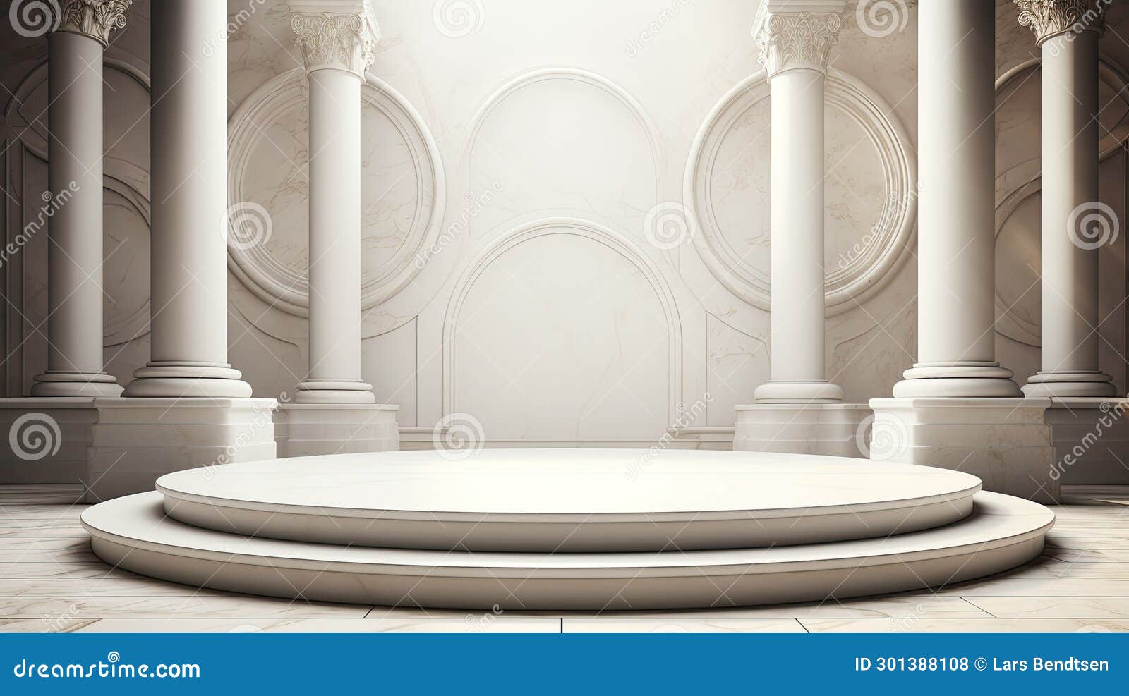 Realistic White Podium Background with Platform Pillars - AI Generated ...