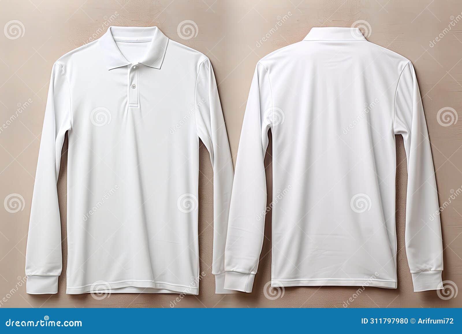 Realistic White Polo Shirts Mockup Front and Back View Design Template ... Realistic White Polo Shirts Mockup Front and Back View Design Template ...