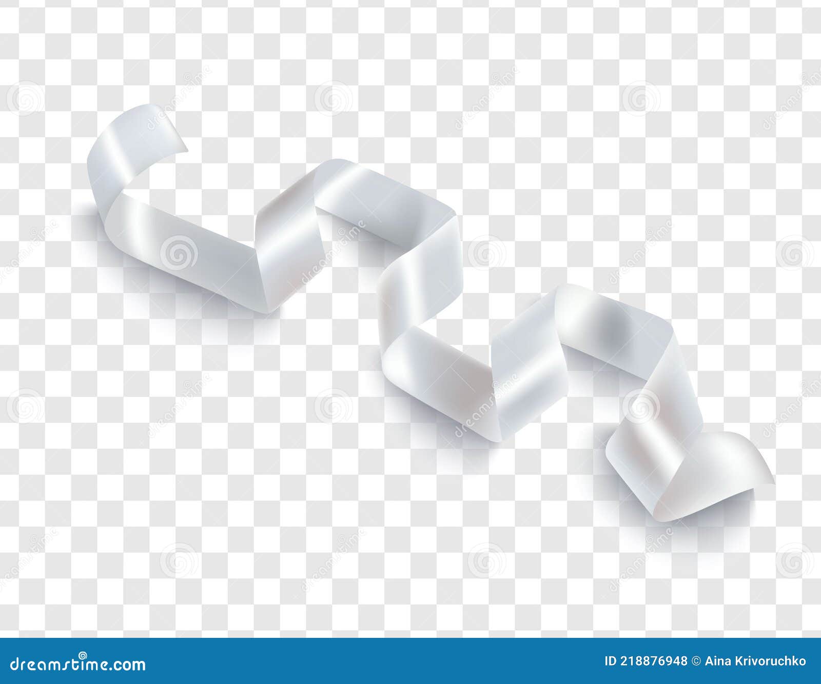 Realistic White Ribbon Isolated on a Transparent Background.Vector ...