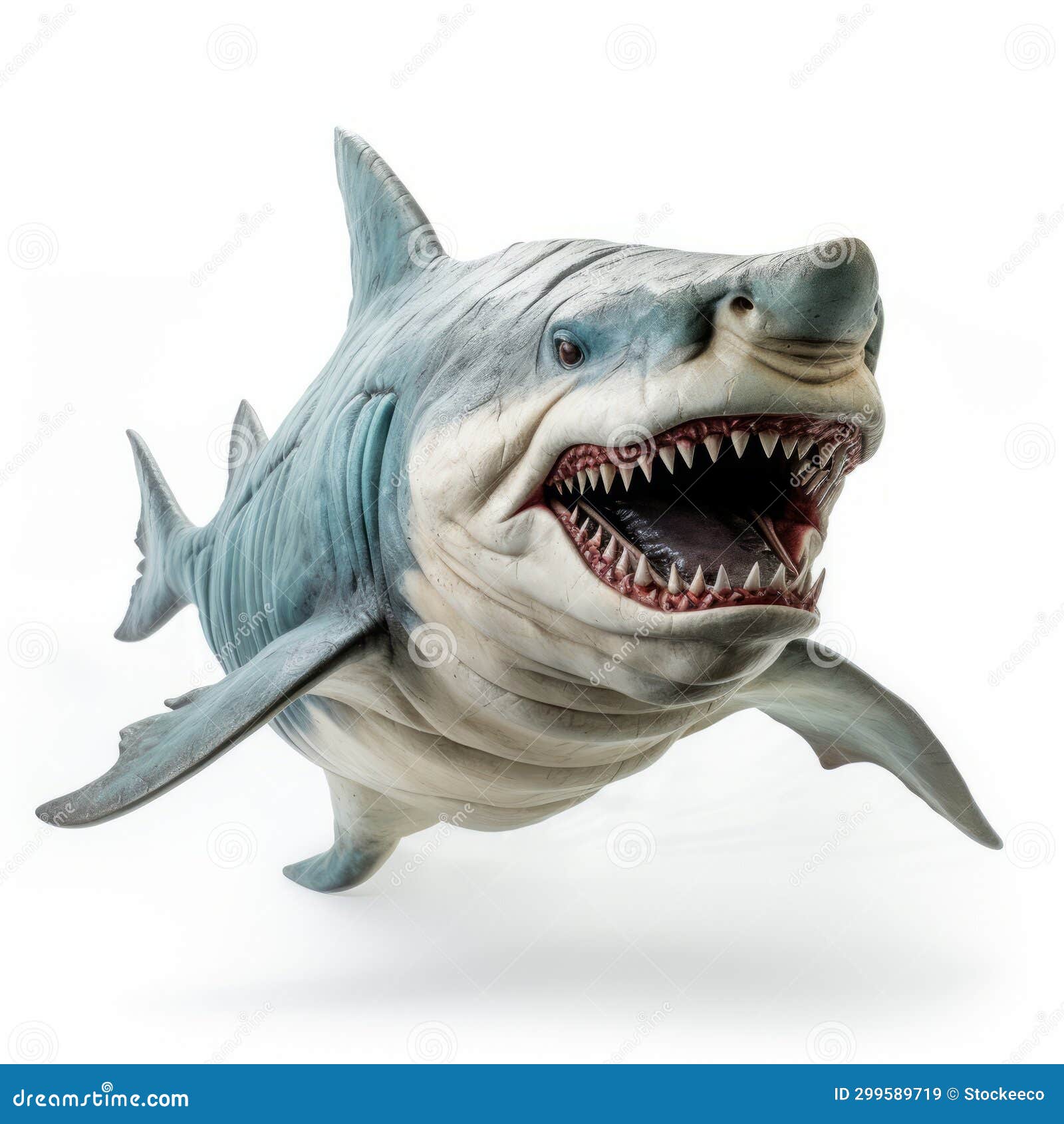 Dynamic Polychrome Sculpture: A Hyper-realistic Shark Approaching The ...