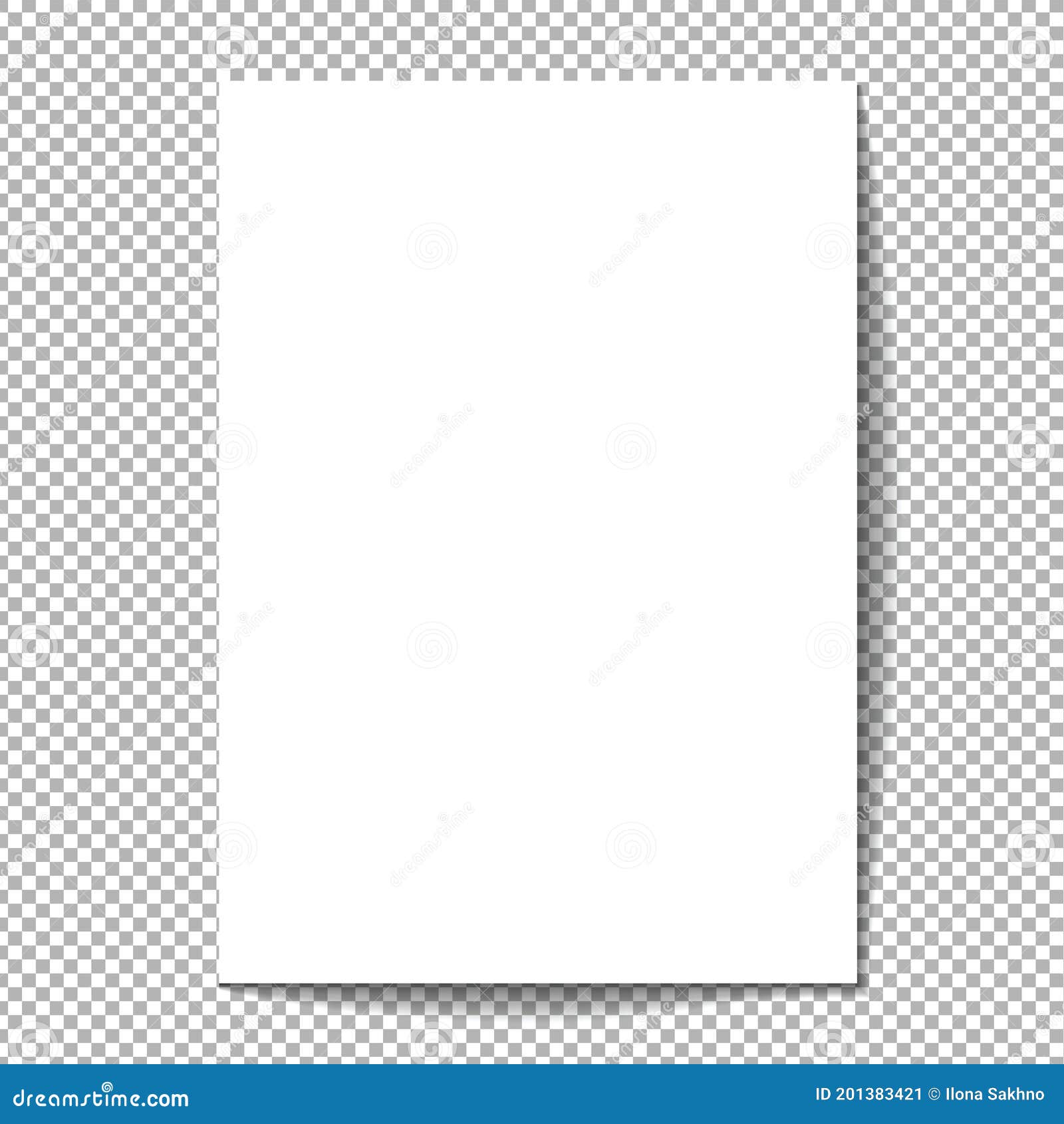 Realistic White Sheet of Paper on a Transparent Background. Stock ...