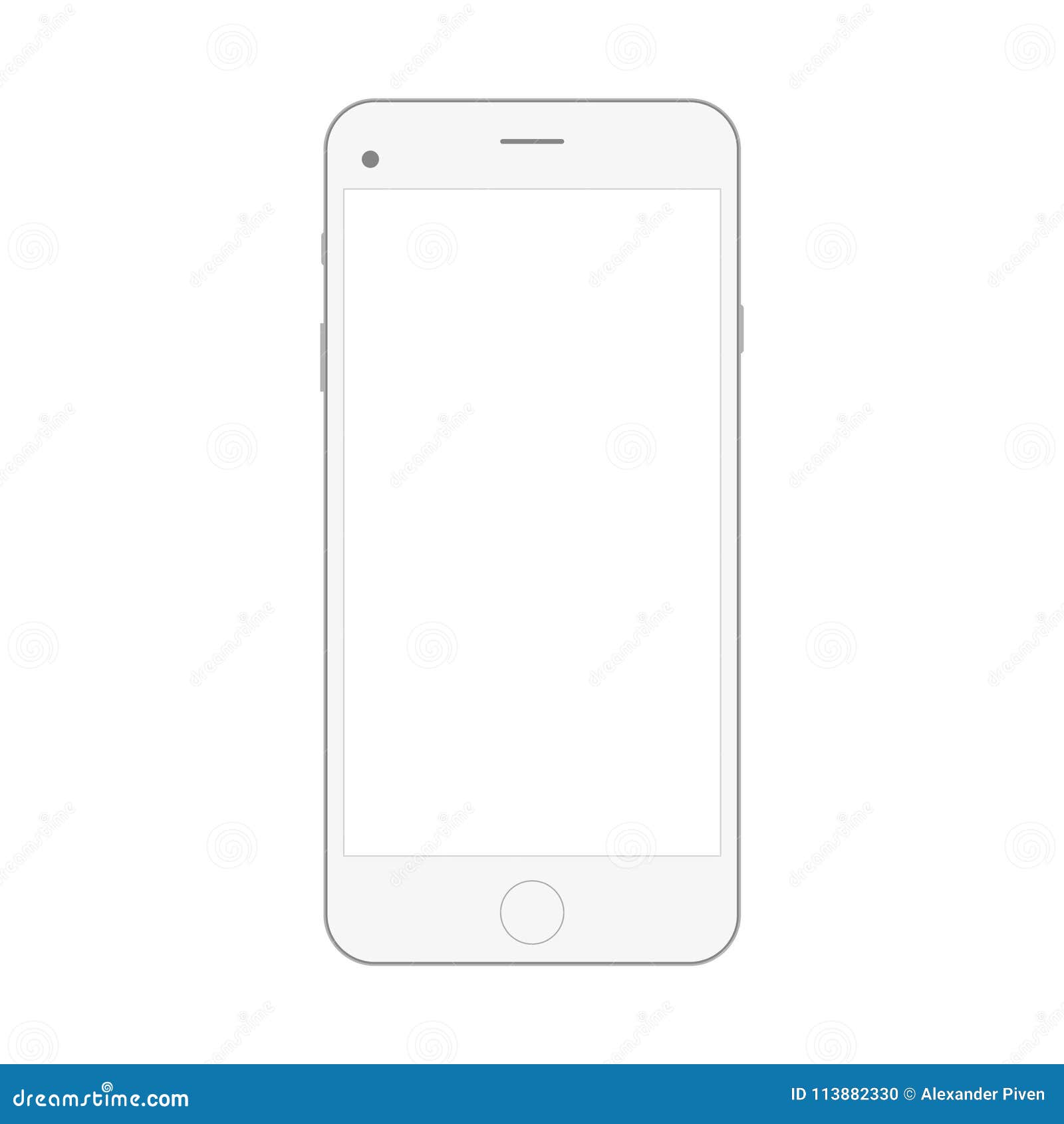 Realistic White Smartphone Isolated on White Background. Smartphone ...