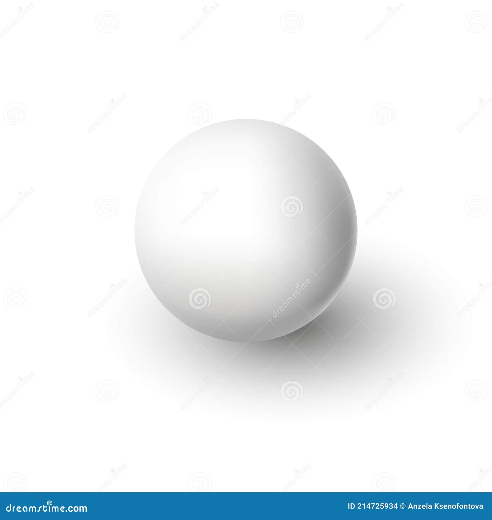 Realistic White Sphere Isolated on White Background. Plastic White Ball ...