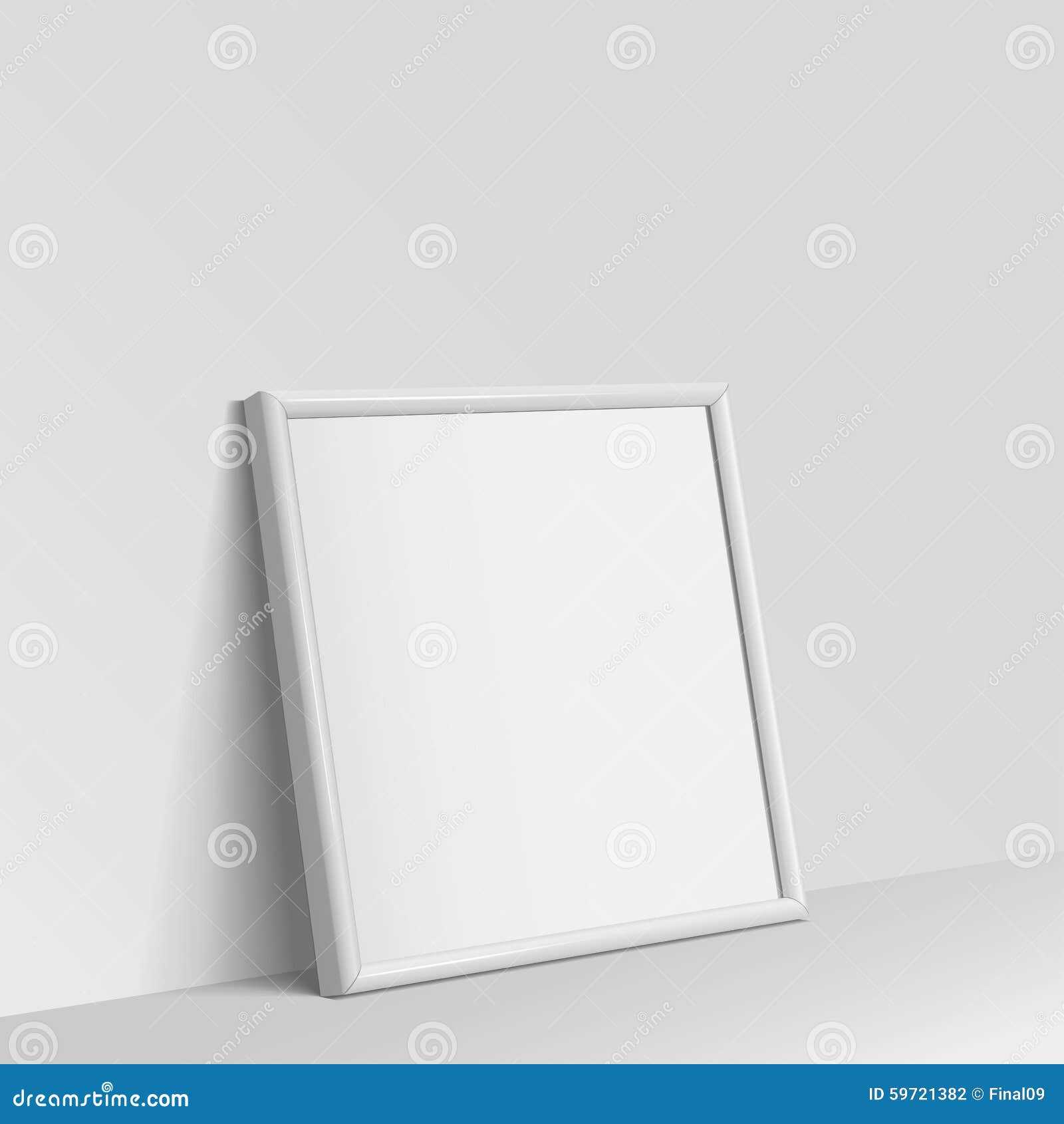 Realistic White Square Shape Frame for Paintings Stock Vector ...