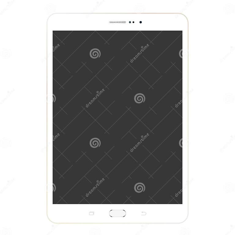 Realistic White Tablet with Grey Screen Vector Eps10. Tablet Computer ...