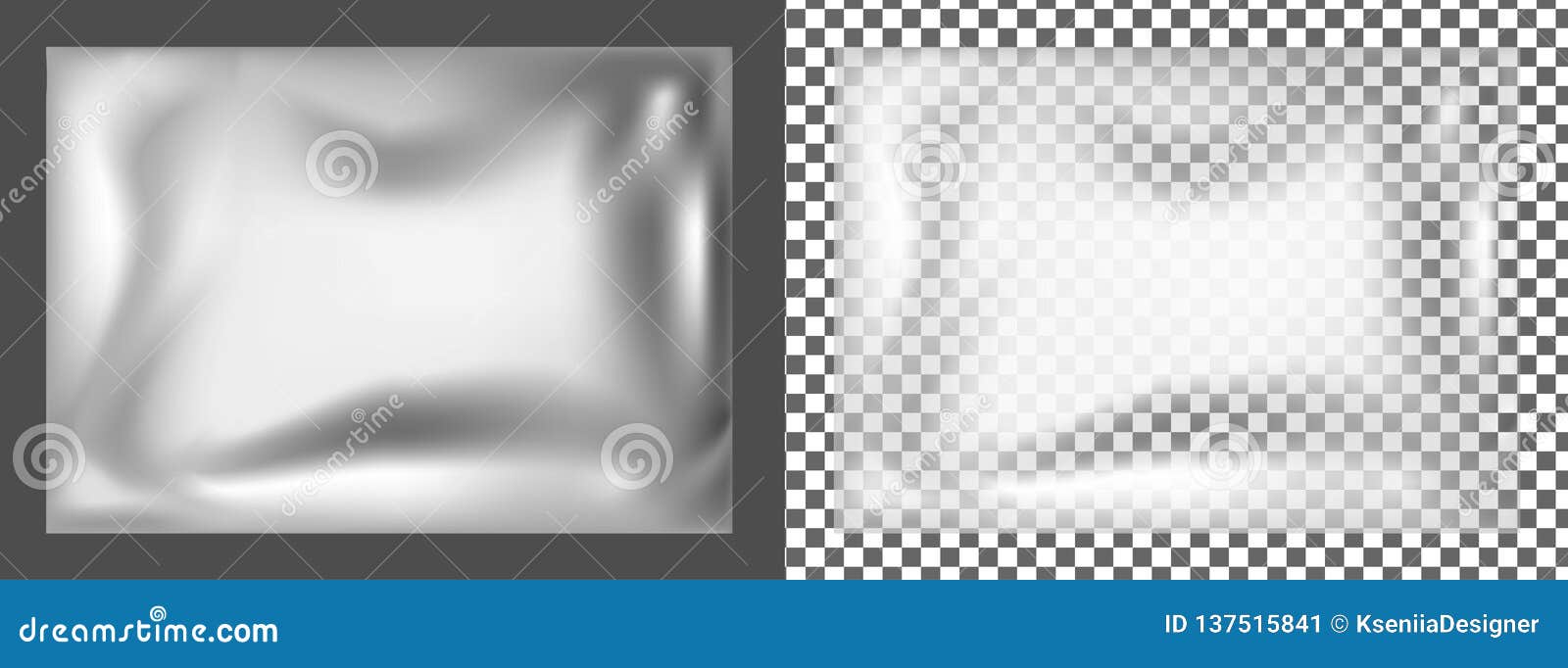 Realistic White Plastic Wrapper Stock Vector - Illustration of wrinkle ...