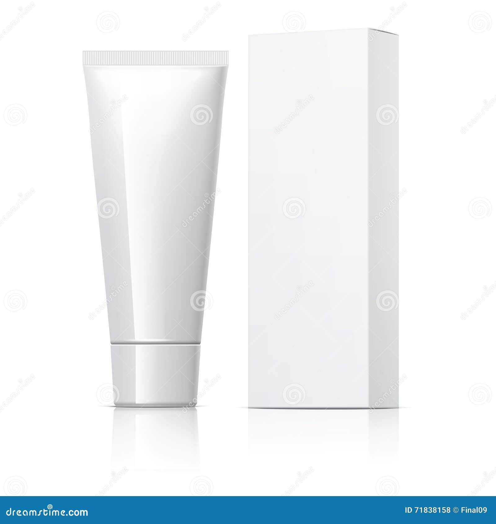 Realistic White Tube and Packaging. Stock Vector - Illustration of ...