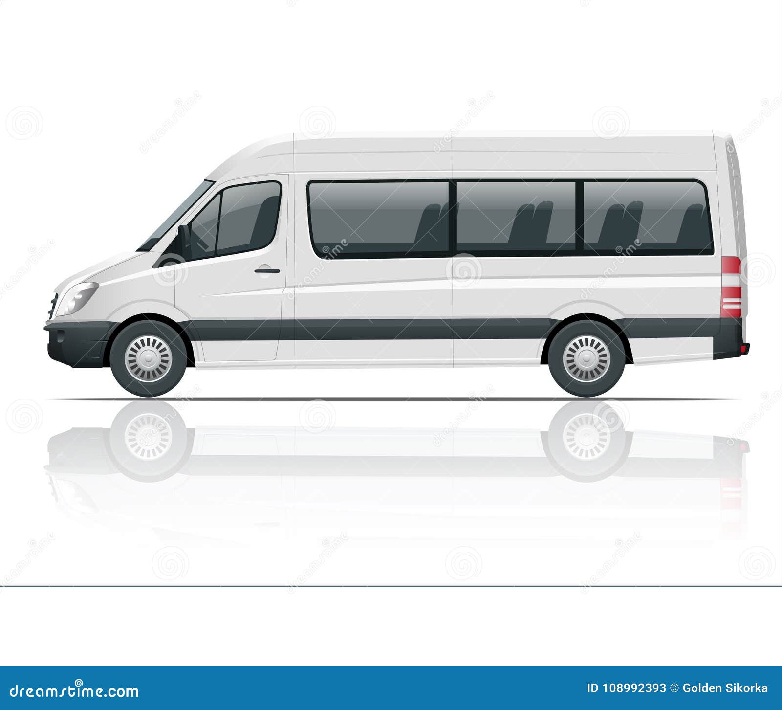 Realistic White Van Template Isolated Passenger Mini Bus for Corporate ...