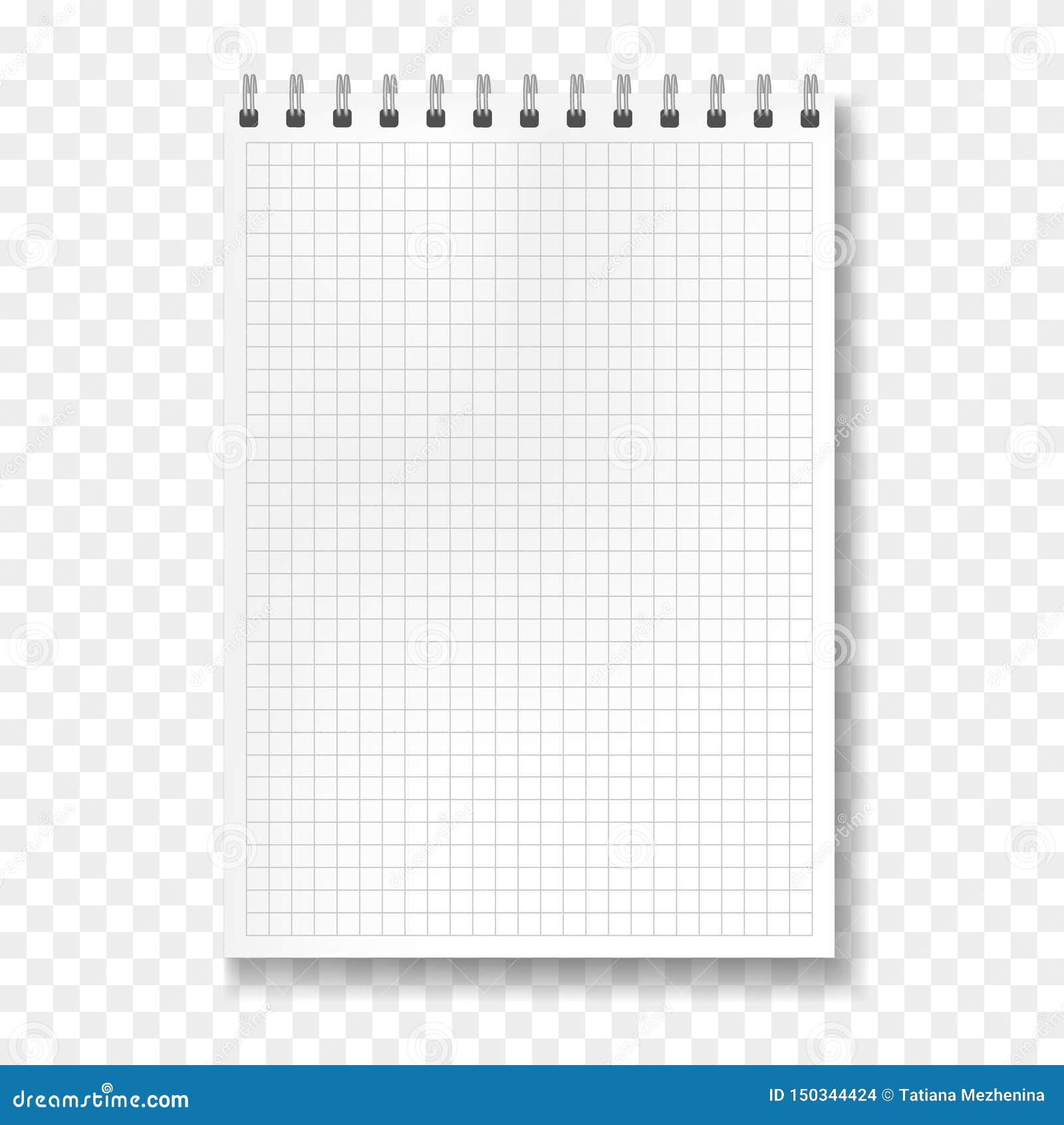 Realistic Vector Math Ruled Notebook Mockup Stock Vector - Illustration ...
