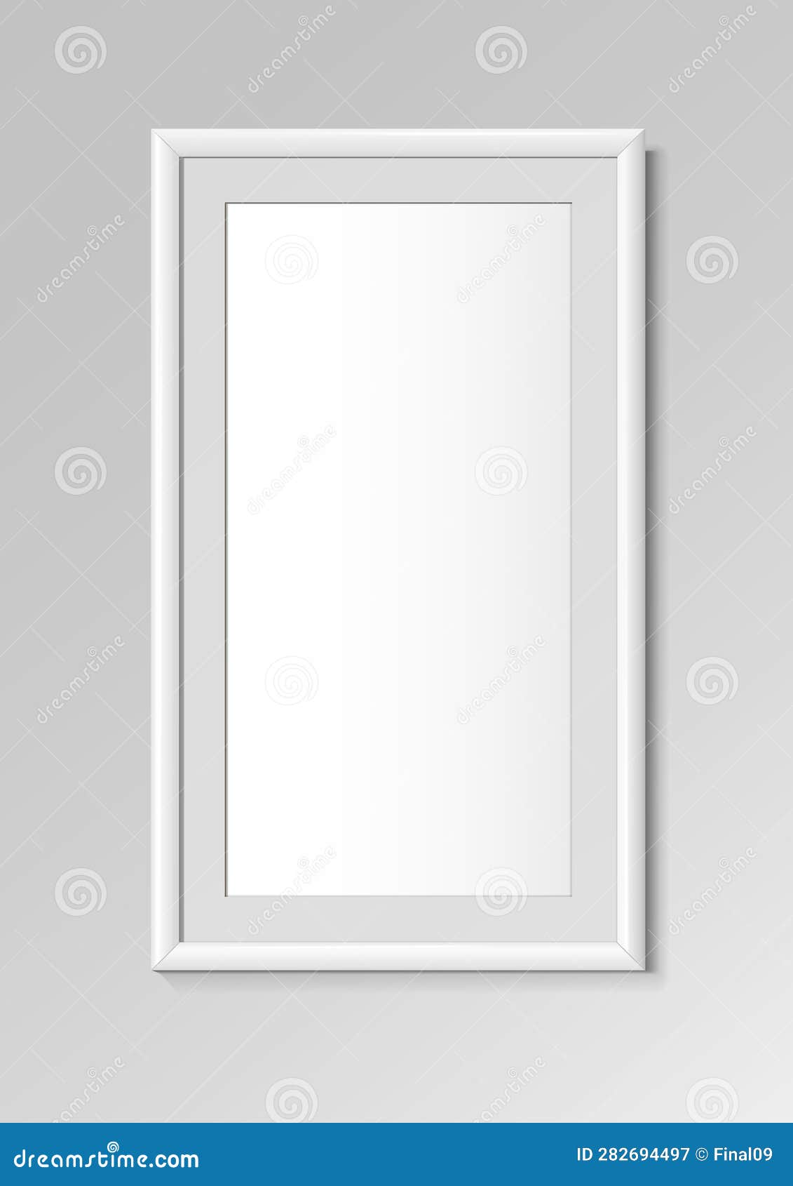 Realistic White Vertical Frame. Posters on Wall Mock-up Stock ...