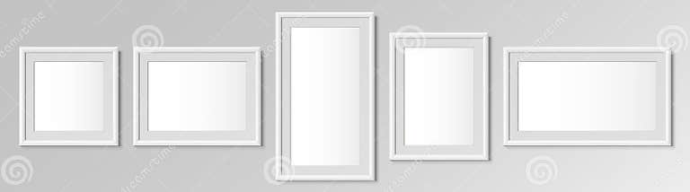 Realistic White Vertical, Horizontal and Square Frames. Stock Vector ...