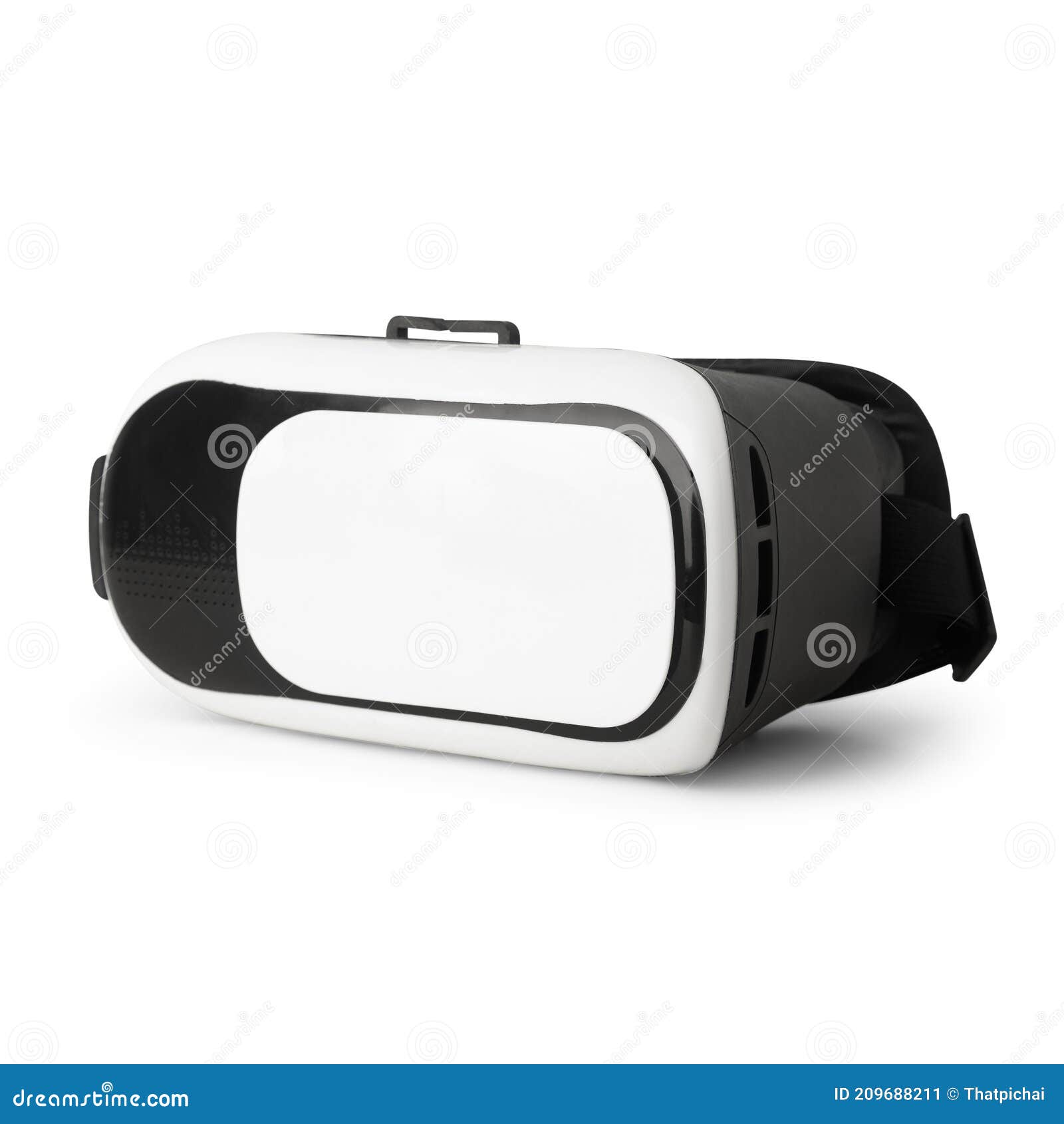 Realistic White Virtual Reality Headset Isolated on White Background ...