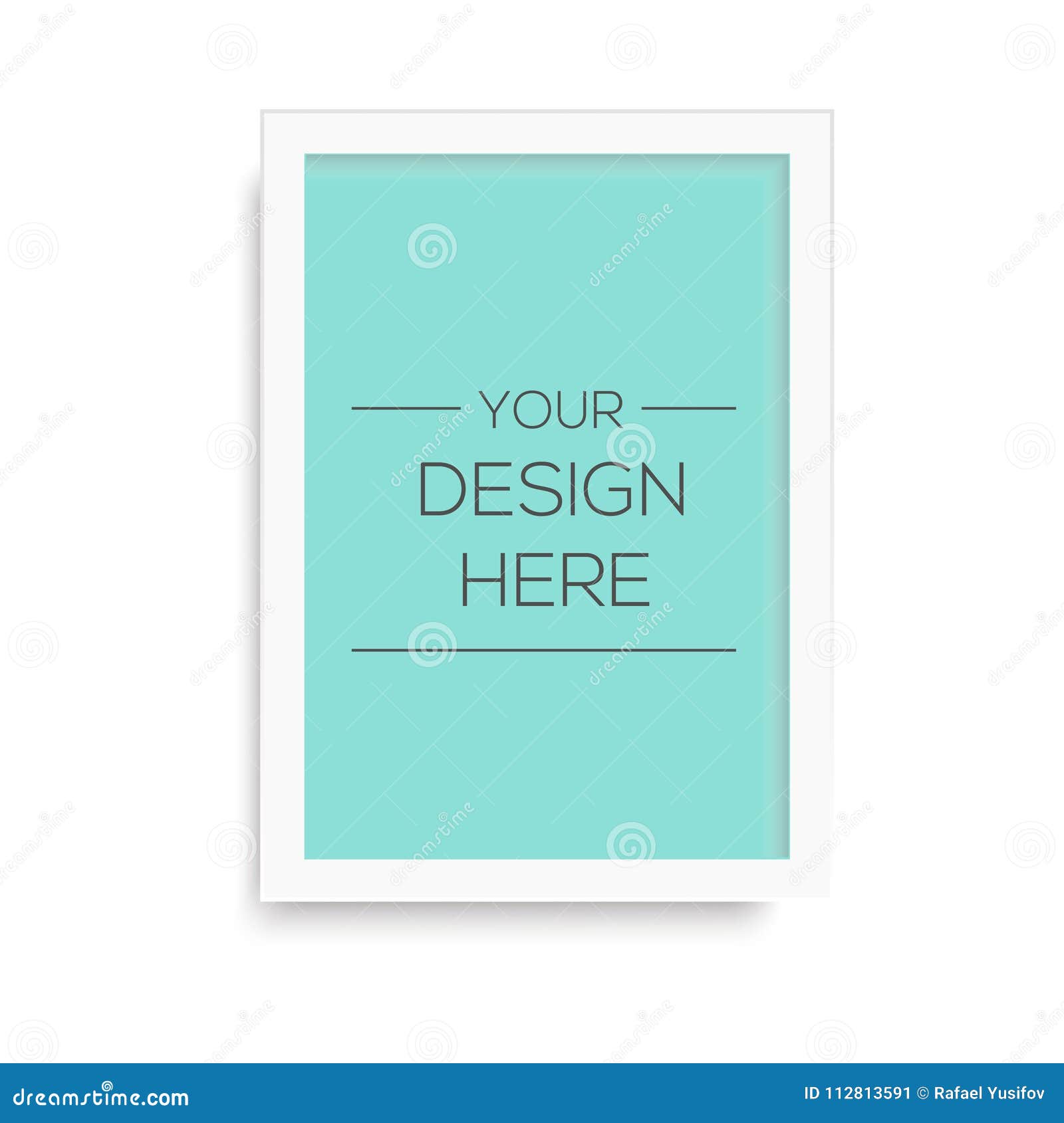 Realistic White Wooden Photo Frame. Vector. Stock Vector - Illustration ...