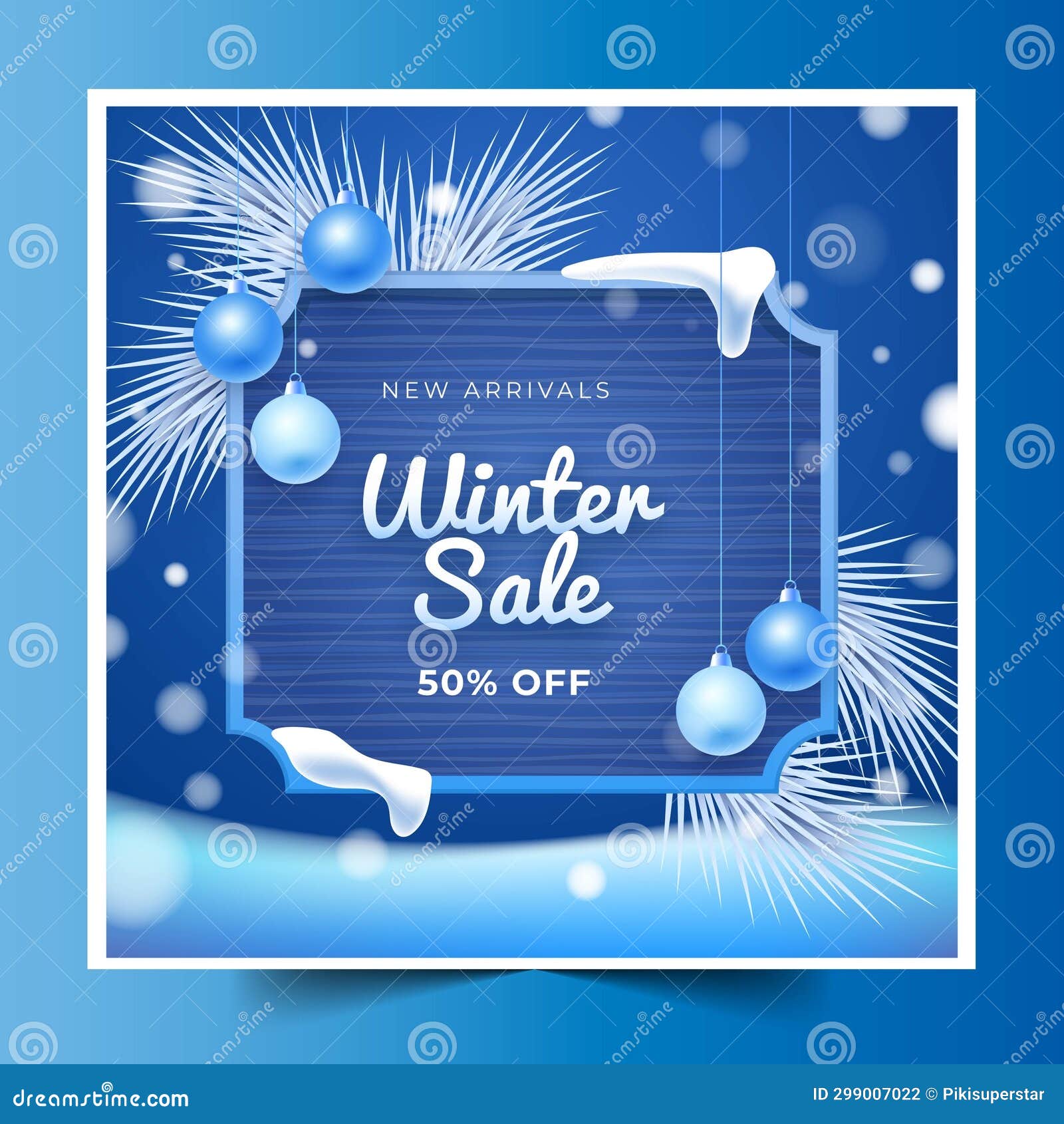 Realistic Winter Sale Banners Collection Vector Illustration Stock ...