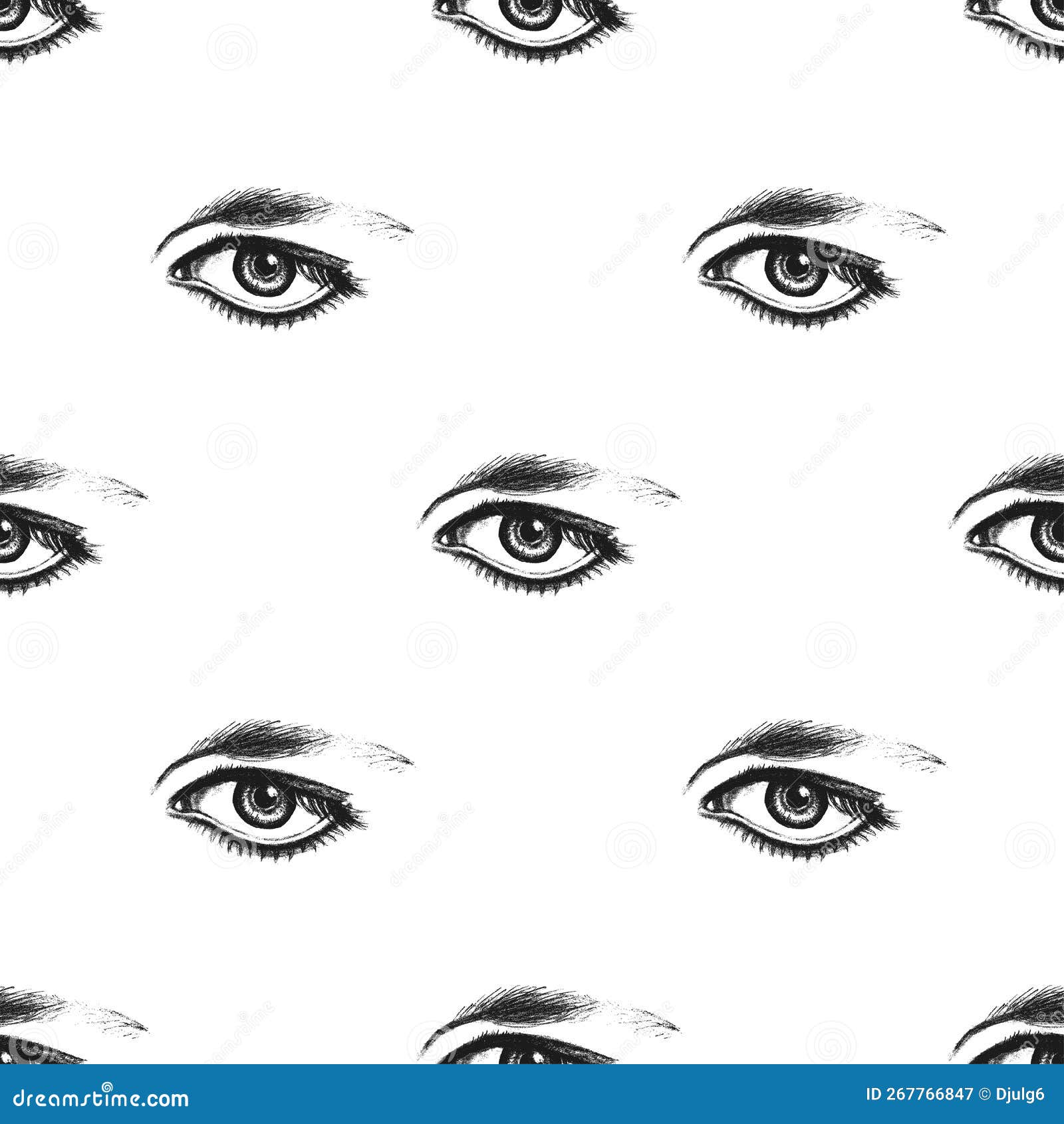 Realistic Woman Eye - Seamless Pattern. Vector Stock Vector ...